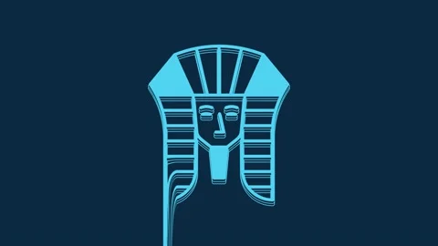 Blue Egyptian pharaoh icon isolated on b... | Stock Video | Pond5