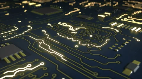 Blue electric circuit seamless loop 3D r... | Stock Video | Pond5