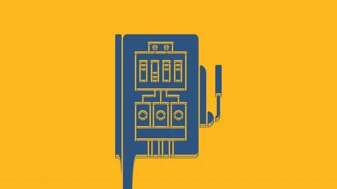 Blue Electrical panel icon isolated on o... | Stock Video | Pond5