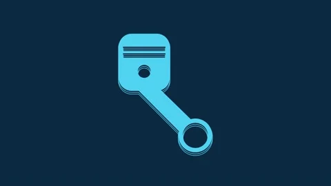 Blue Engine piston icon isolated on blue... | Stock Video | Pond5