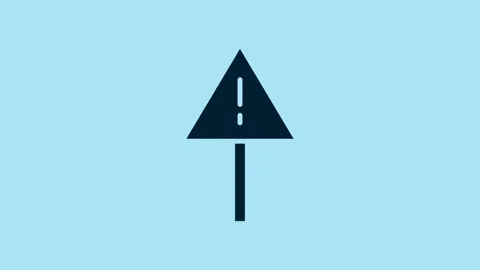 Blue Exclamation mark in triangle icon i... | Stock Video | Pond5