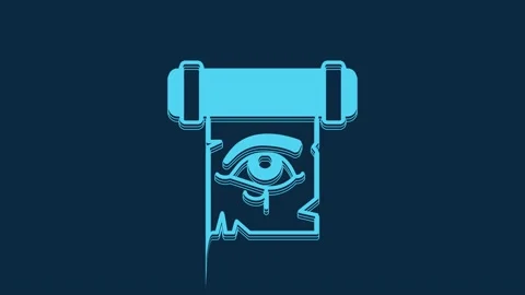 Blue Eye of Horus on papyrus scroll icon... | Stock Video | Pond5