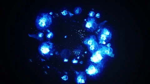 blue fire ball blast explosion animation | Stock Video | Pond5
