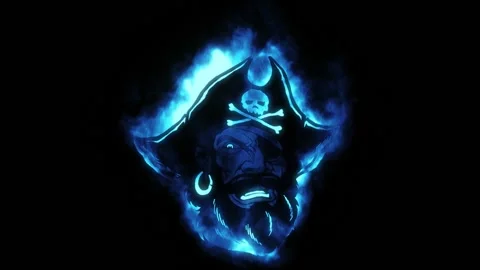 Blue Fire Pirate Head Logo Looping Anima... | Stock Video | Pond5