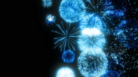 blue fire works particle effect animatio... | Stock Video | Pond5