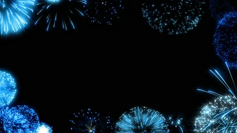 Blue fire works particle effect animatio... | Stock Video | Pond5