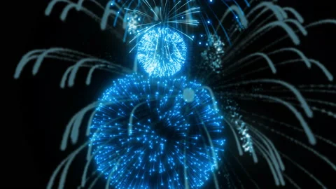 Blue fire works particle effect animatio... | Stock Video | Pond5
