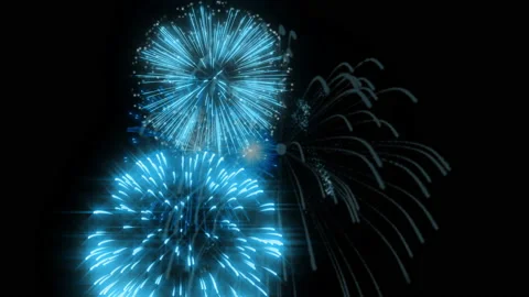 Blue fire works particle effect animatio... | Stock Video | Pond5