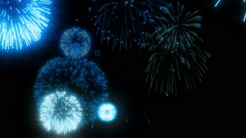 Blue fire works particle effect animatio... | Stock Video | Pond5