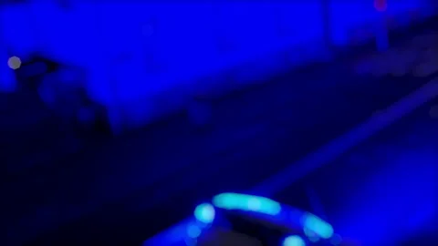 Blue Flashing Lights Bokeh Crime Scene P... | Stock Video | Pond5