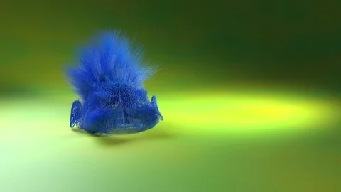 Blue Fur Ball Bouncing Computer Generate... | Stock Video | Pond5