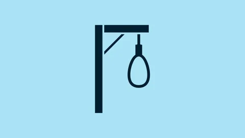 Blue Gallows rope loop hanging icon isol... | Stock Video | Pond5