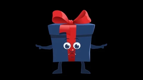 Blue Gift Box Pointer Double Bad Cartoon... | Stock Video | Pond5