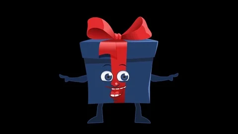 Blue Gift Box Pointer Double Cartoon Ani... | Stock Video | Pond5