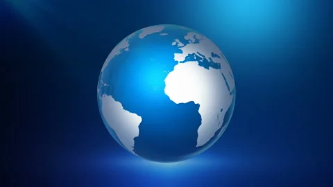 blue globe background world light animat... | Stock Video | Pond5