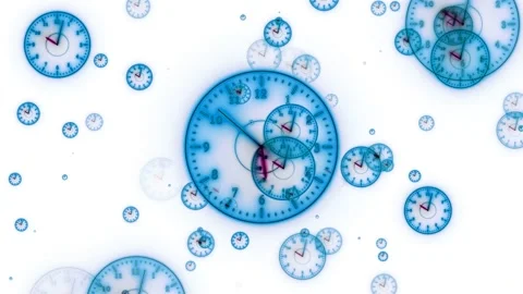 Blue glowing clock particle animated whi... | Stock Video | Pond5