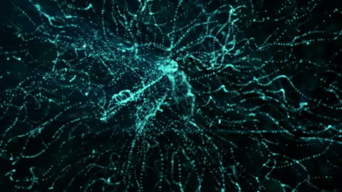 blue glowing particles animated against ... | Stock Video | Pond5