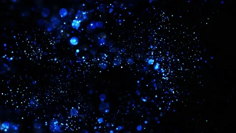 blue glowing particles circle in the air... | Stock Video | Pond5