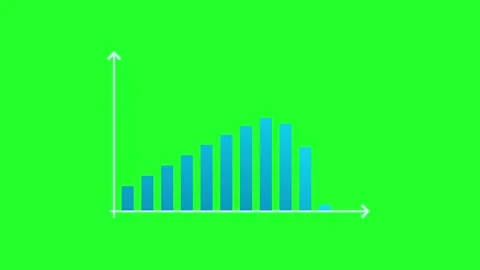 Blue graph up on green screen animation | Stock Video | Pond5