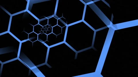 A blue graphene structure on a black bac... | Stock Video | Pond5