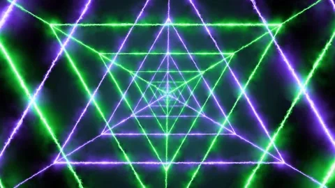 Blue green color fire triangle tunnel an... | Stock Video | Pond5