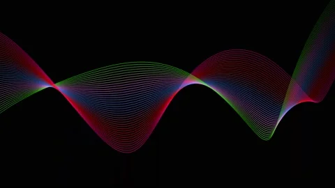 Blue green red color line wave animation... | Stock Video | Pond5