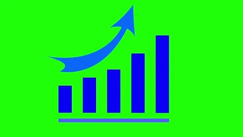 blue Growing Graph Icon animation with a... | Stock Video | Pond5