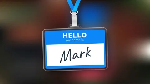 Blue Hello my name is label sticker on w... | Stock Video | Pond5