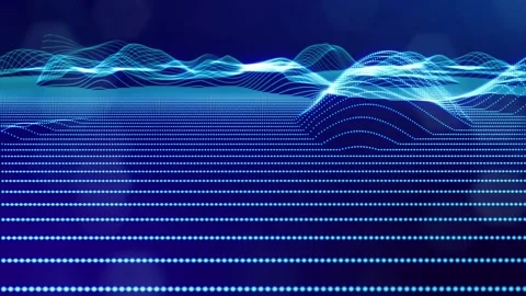 blue high tech bg with glow particles fo... | Stock Video | Pond5