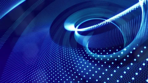 blue high tech bg with glow particles fo... | Stock Video | Pond5