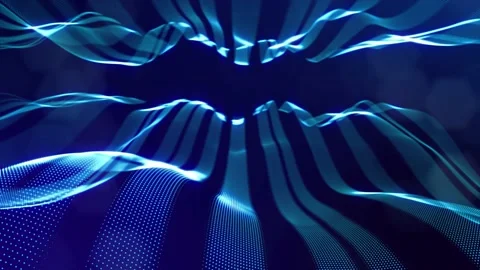 blue high tech bg with glow particles fo... | Stock Video | Pond5