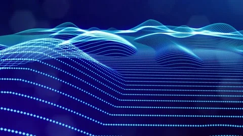 blue high tech bg with glow particles fo... | Stock Video | Pond5