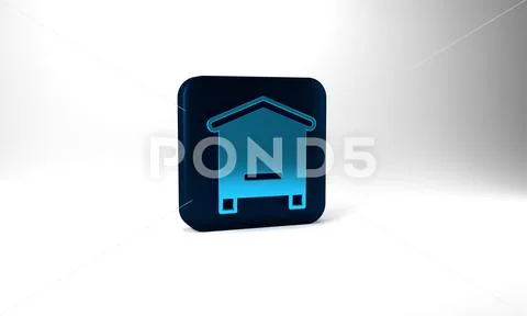 Blue Hive for bees icon isolated on grey background. Beehive symbol ...