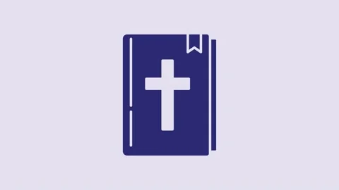 Blue Holy bible book icon isolated on pu... | Stock Video | Pond5