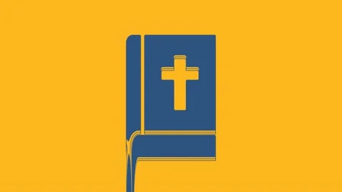 Blue Holy bible book icon isolated on or... | Stock Video | Pond5
