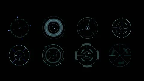 Blue HUD Circle User interface on isolat... | Stock Video | Pond5