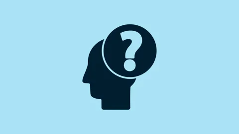 Blue Human head with question mark icon ... | Stock Video | Pond5