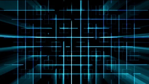 Blue A.I. Cyber Grid with Light Rays Ani... | Stock Video | Pond5