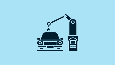 Blue Industrial machine robotic robot ar... | Stock Video | Pond5