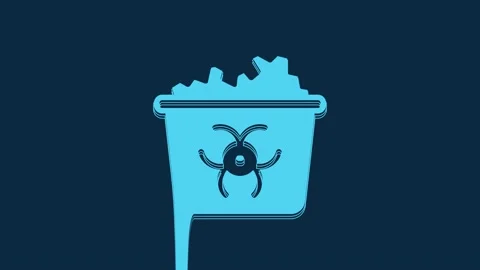 Blue Infectious waste icon isolated on b... | Stock Video | Pond5