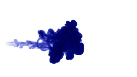 blue Ink trickle dissolves in water in s... | Stock Video | Pond5