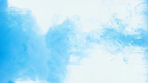 Blue ink in water. Acrylic splash on whi... | Stock Video | Pond5