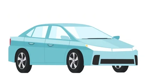 Blue Isolated Car 2D Flat Cartoon Animat... | Stock Video | Pond5