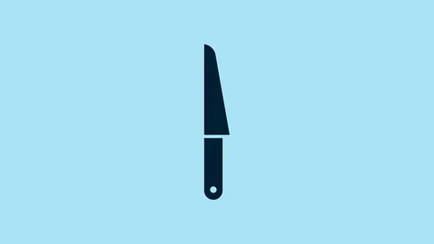 Blue Knife icon isolated on blue backgro... | Stock Video | Pond5
