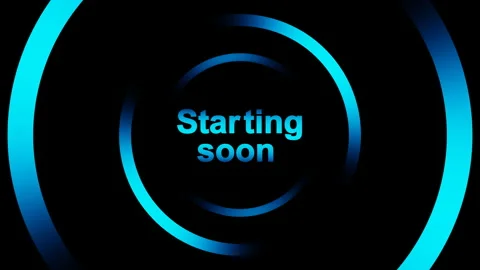 Blue lettering starting soon with loadin... | Stock Video | Pond5