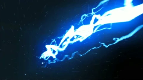 Blue Lightning Effect Cinematic looped A... | Stock Video | Pond5