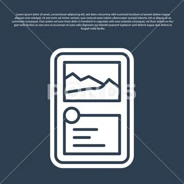 Blue line Card game collection icon isolated on blue background ...