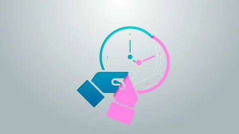 Blue line Clock icon isolated on grey ba... | Stock Video | Pond5