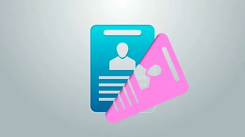 Blue line Identification badge icon isol... | Stock Video | Pond5