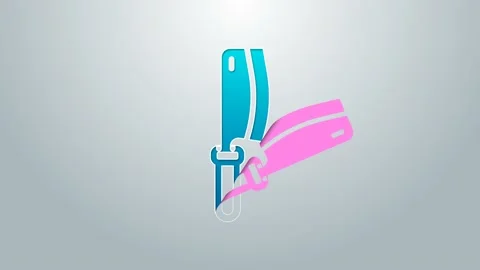 Blue line Meat chopper icon isolated on ... | Stock Video | Pond5